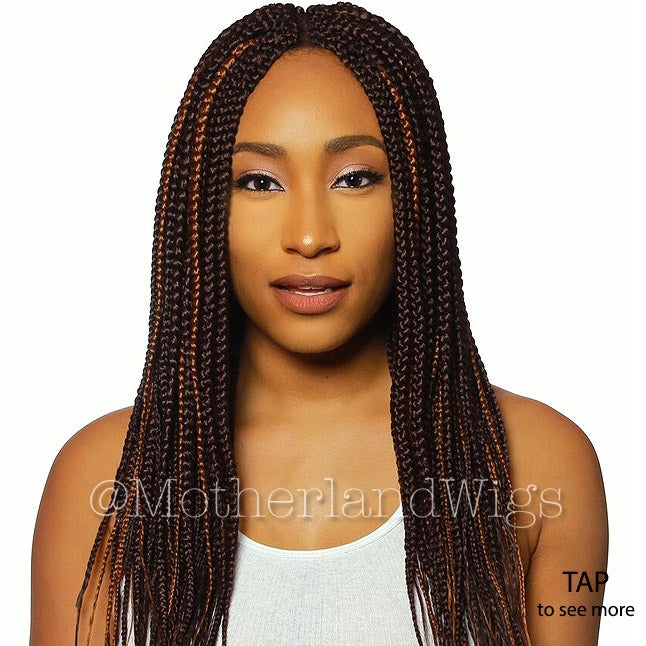 Medium Box Braids With Color
