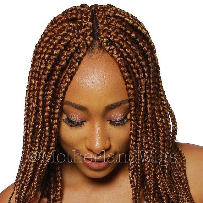 Medium Box Braids With Color